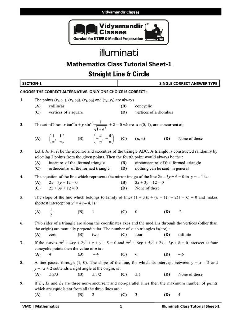 Illuminati Maths 1 Math For Jee Preperation | PDF