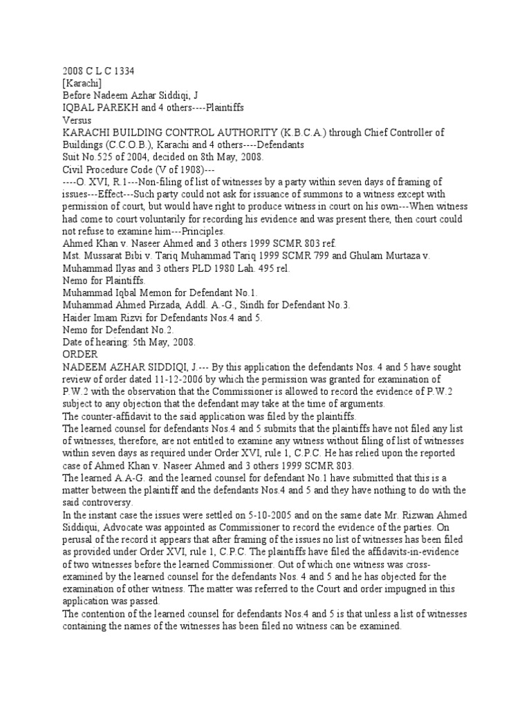 2008 C L C 1334 | PDF | Witness | Public Law