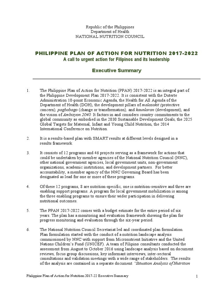 5.PHN Ppan2017 2022 Done | PDF | Malnutrition | Human Nutrition