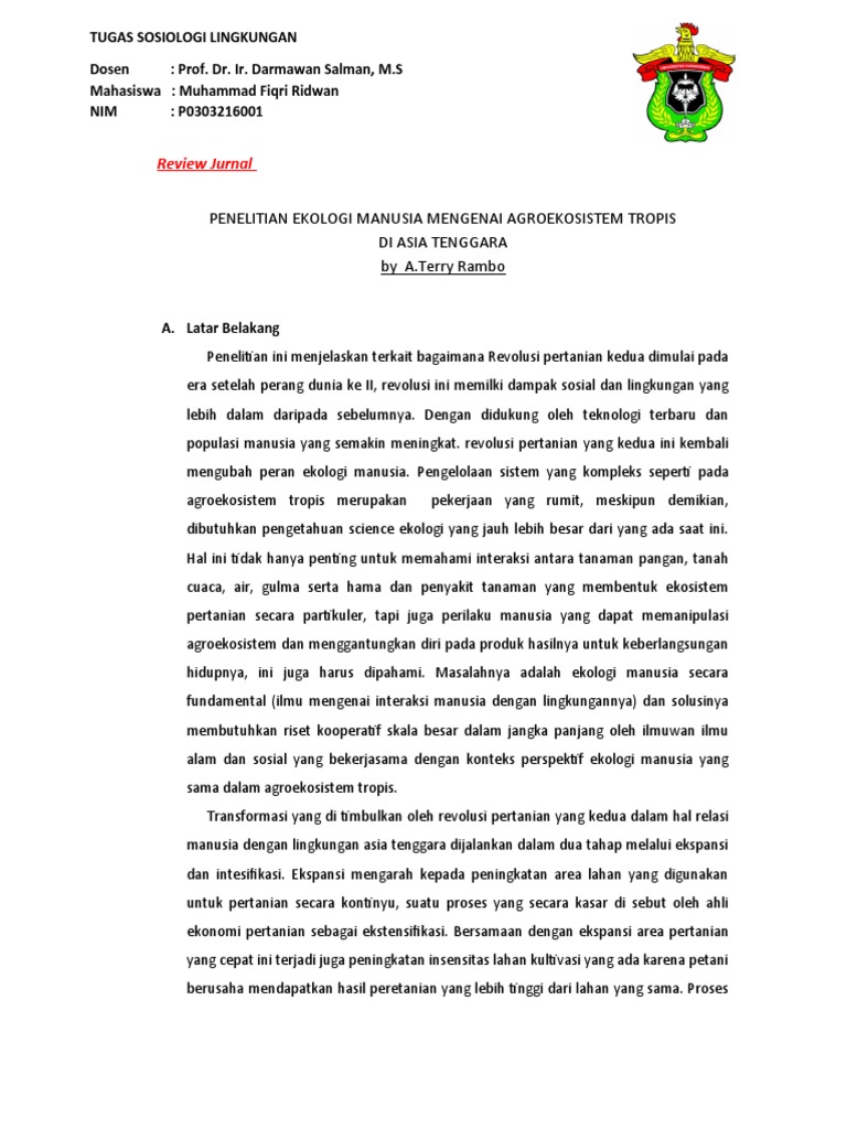 Review Jurnal (TGS 01) | PDF | Kesehatan Holistik | Sains & Matematika