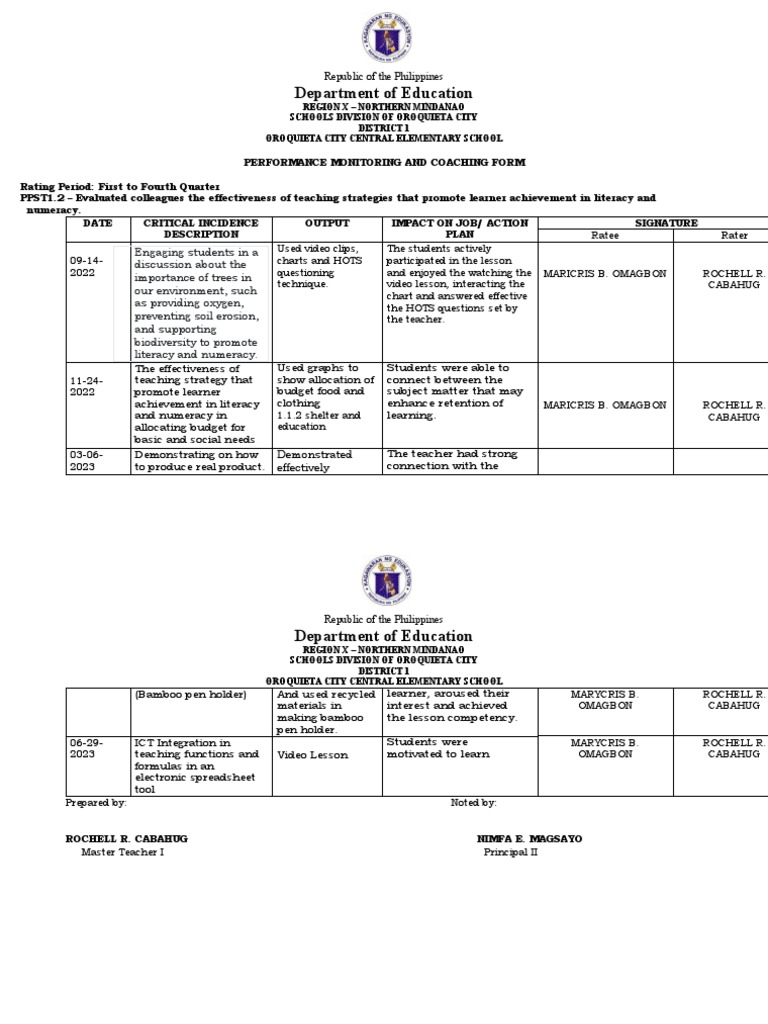 PMCF LITERACY Maricris | PDF | Teachers | Literacy