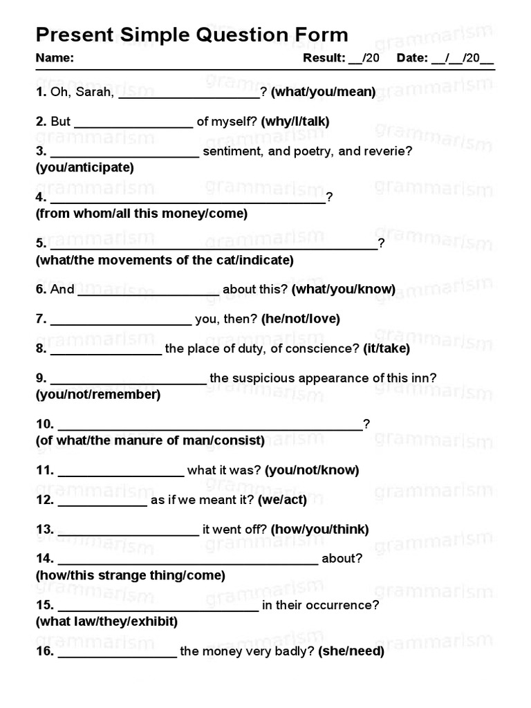 Present Simple Question Forms Guide | PDF | Career & Growth