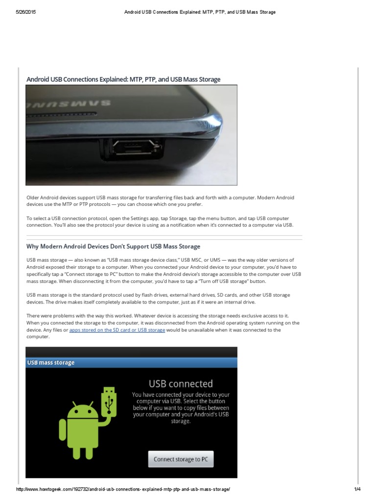 Android USB Connections Explained - MTP, PTP, and USB Mass Storage ... Android USB Connections Explained - MTP, PTP, and USB Mass Storage ...