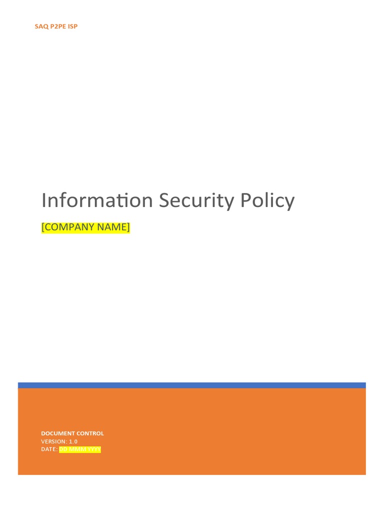 SAQ P2PE Information Security Policy Template | PDF | Information ...
