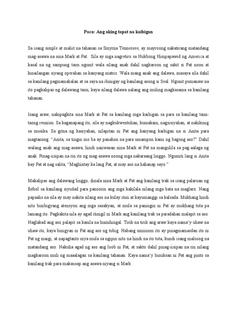 Paco - Ang Aking Tapat Na Kaibigan | PDF