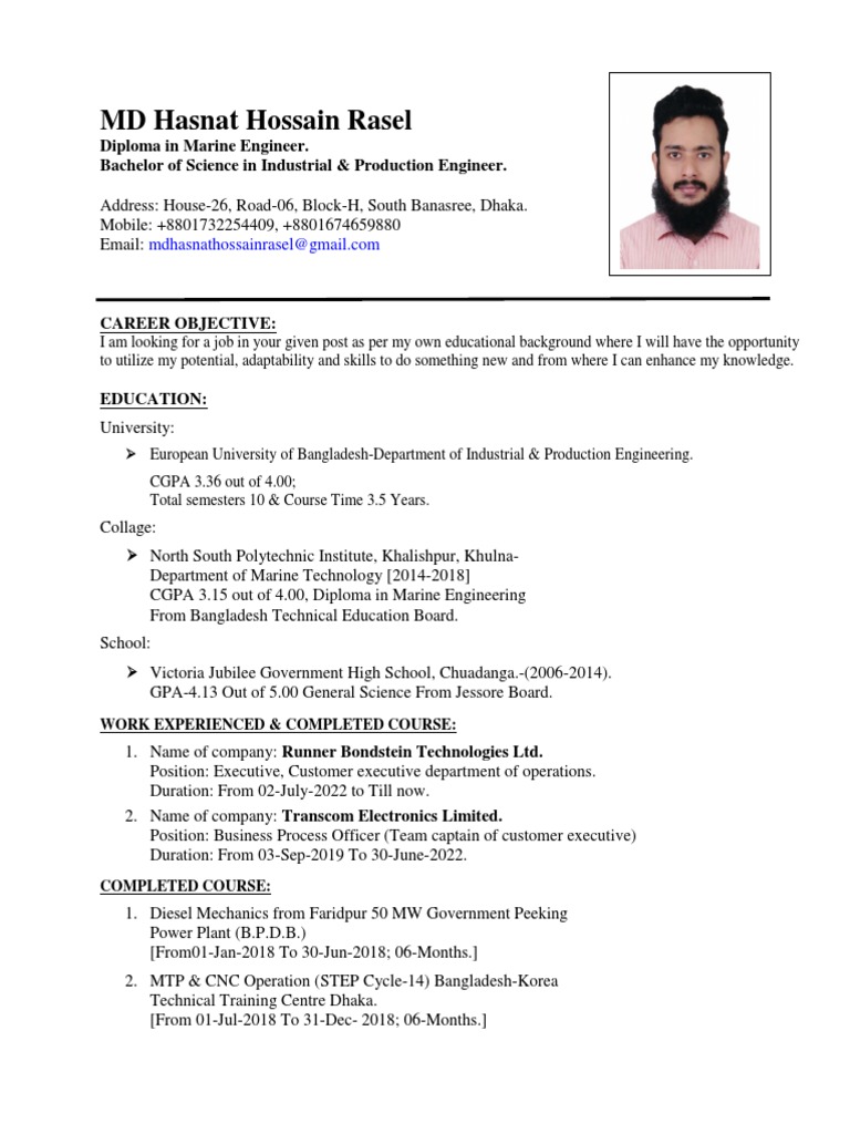 Resume of Hasnat | PDF | Computing