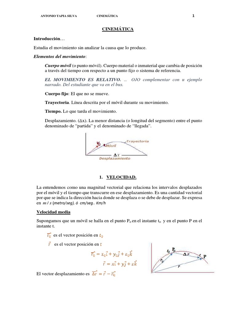 Cinemática: Movimiento y Velocidad | PDF | Cinemática | Velocidad