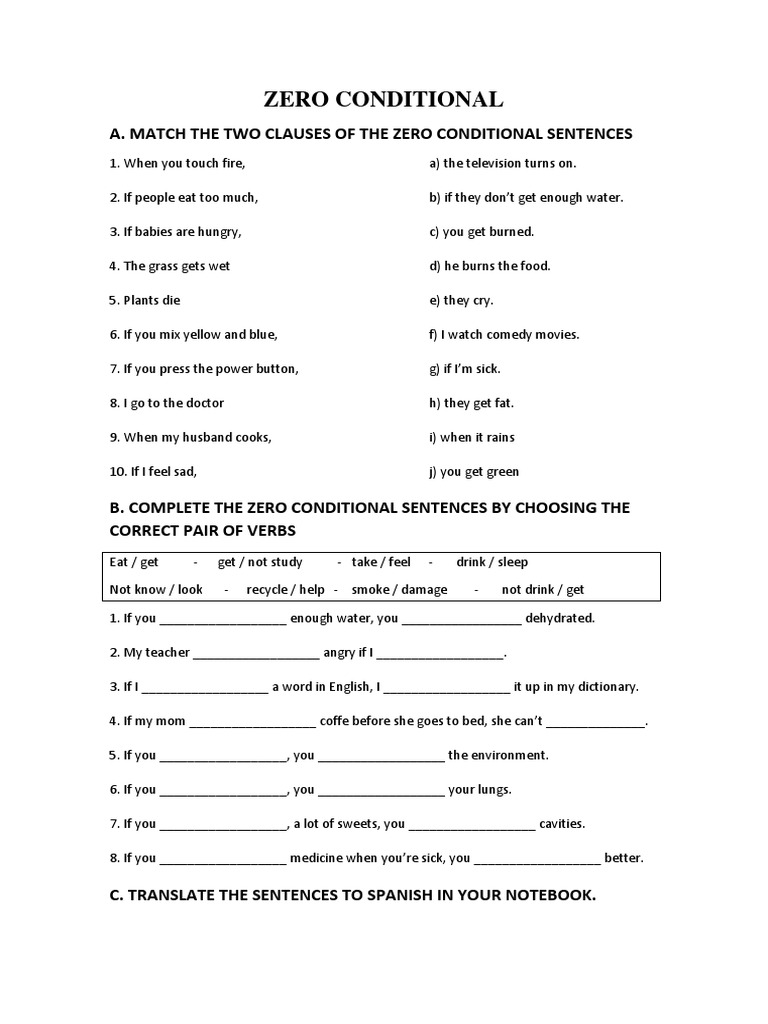 Zero Conditional | PDF | Language Arts & Discipline | Wellness