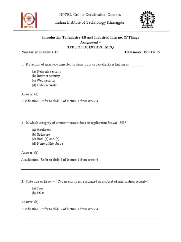 Week 4 Assignment Solution | Download Free PDF | Security | Computer Security