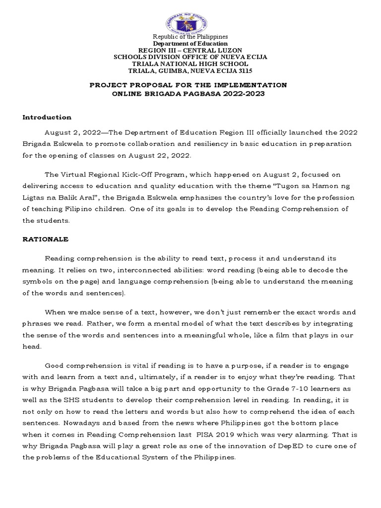 Brigada Pagbasa 2022-2023 English | PDF | Reading Comprehension | Cognitive Science