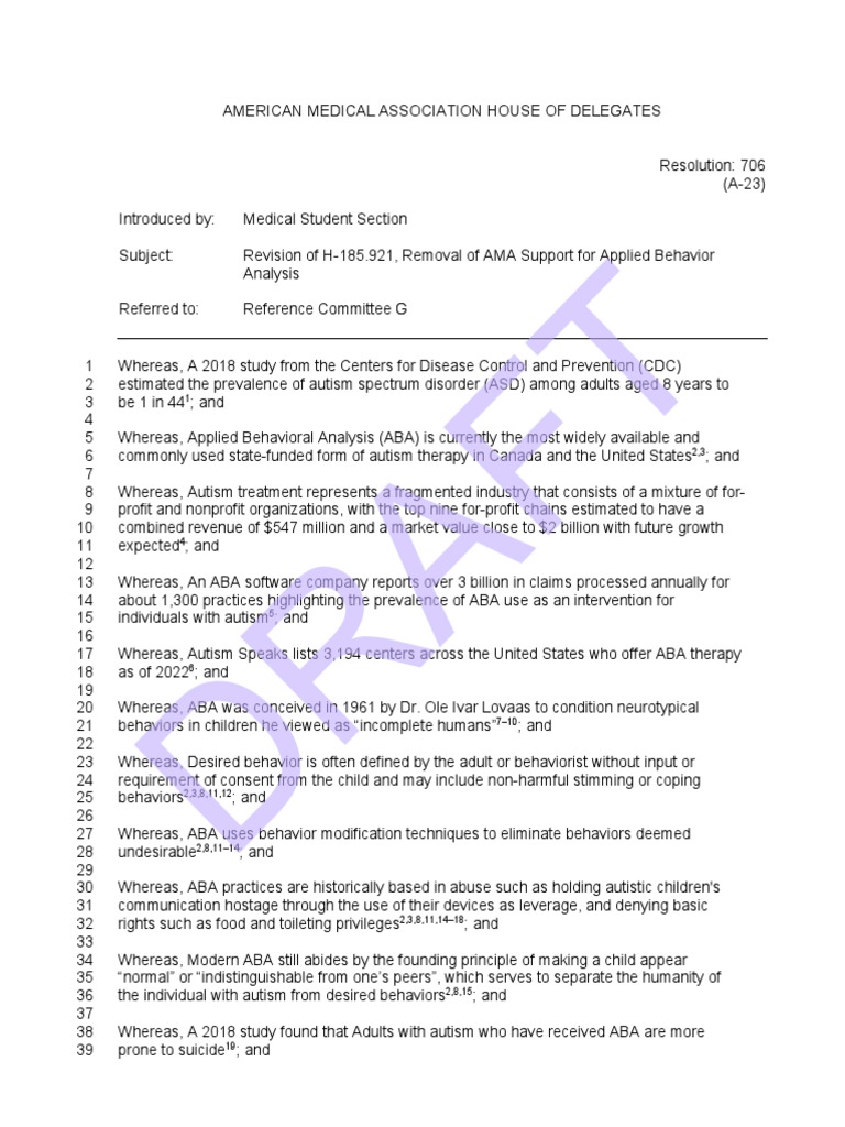 AMA On ABA | PDF | Autism Spectrum | Behavioural Sciences