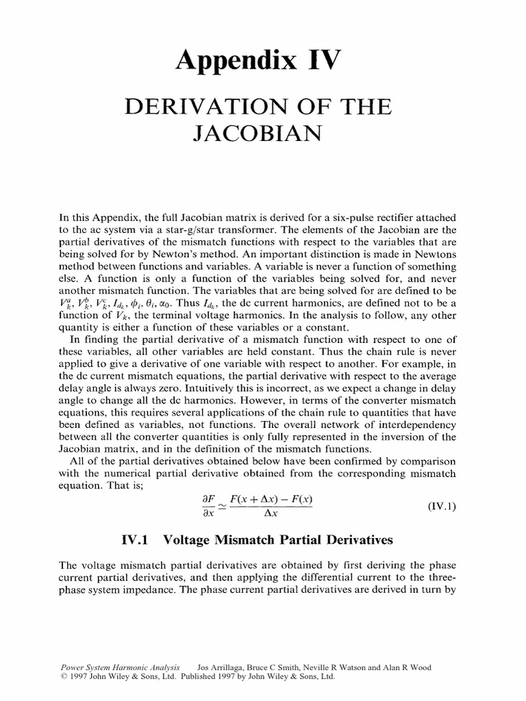 Jacobian Matrix for Six-Pulse Rectifier | PDF | Derivative | Variable ...
