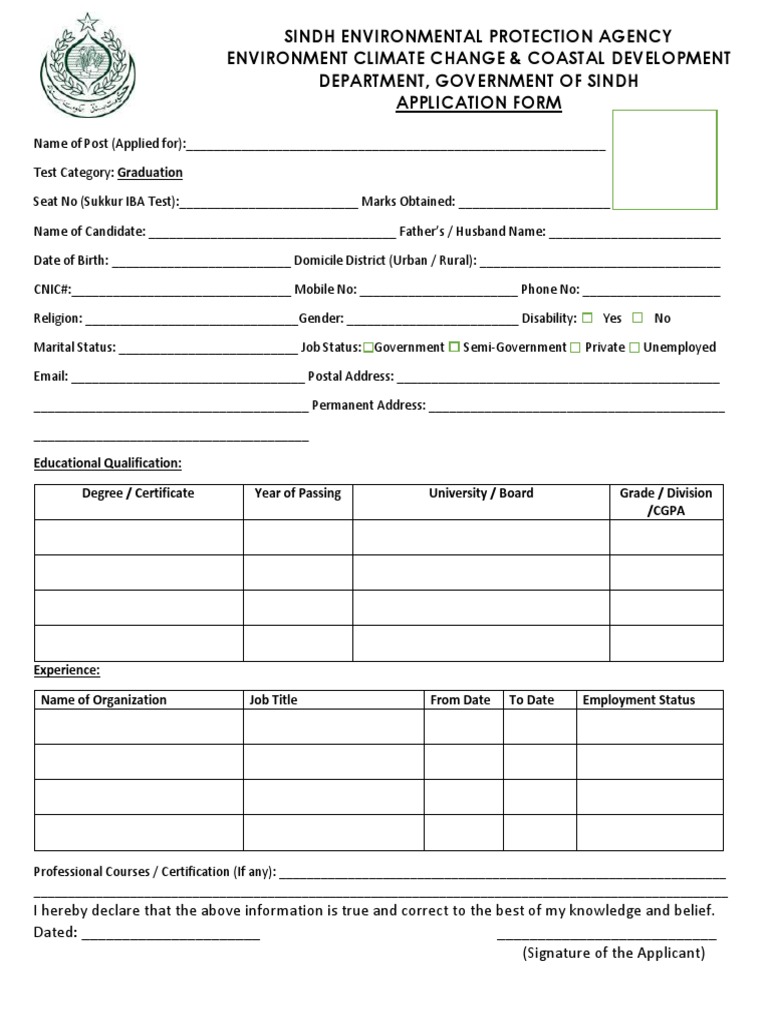 Job Form SEPA ECC&CDD | PDF