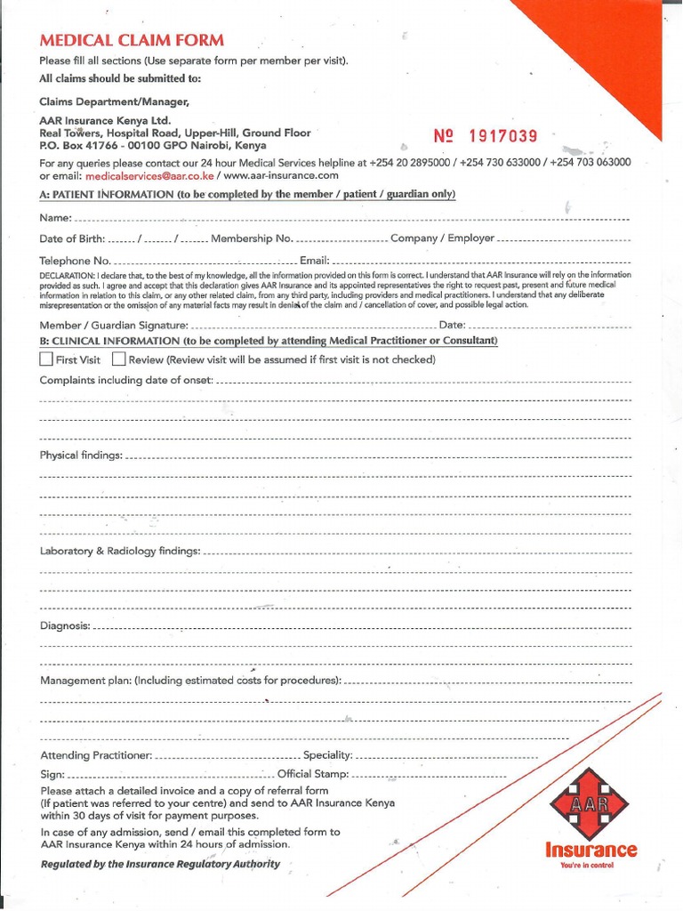 Aar Claim Form | PDF