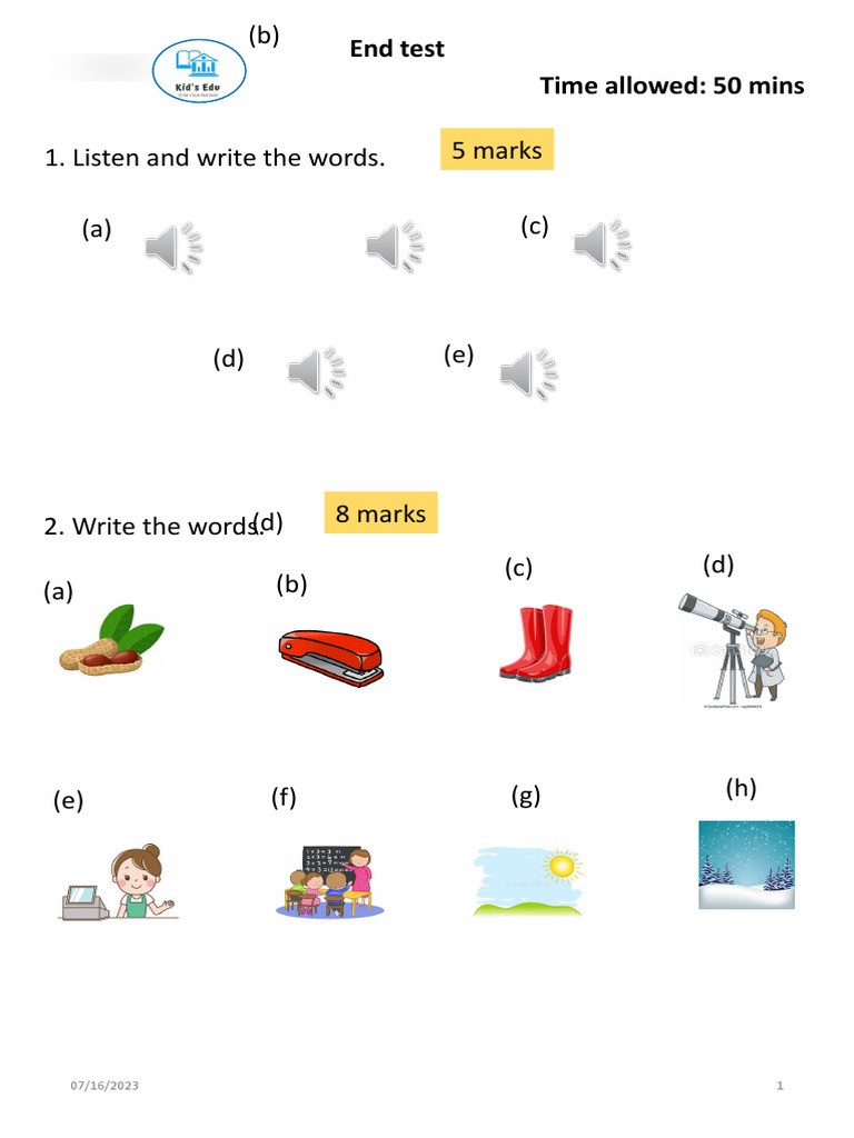 Lets Go 3 Final Test | PDF