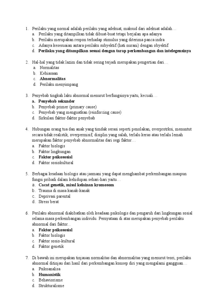 KUMPULAN SOAL PSIKO ANAK KHUSUS - Mahasiswa | PDF | Pengembangan Diri