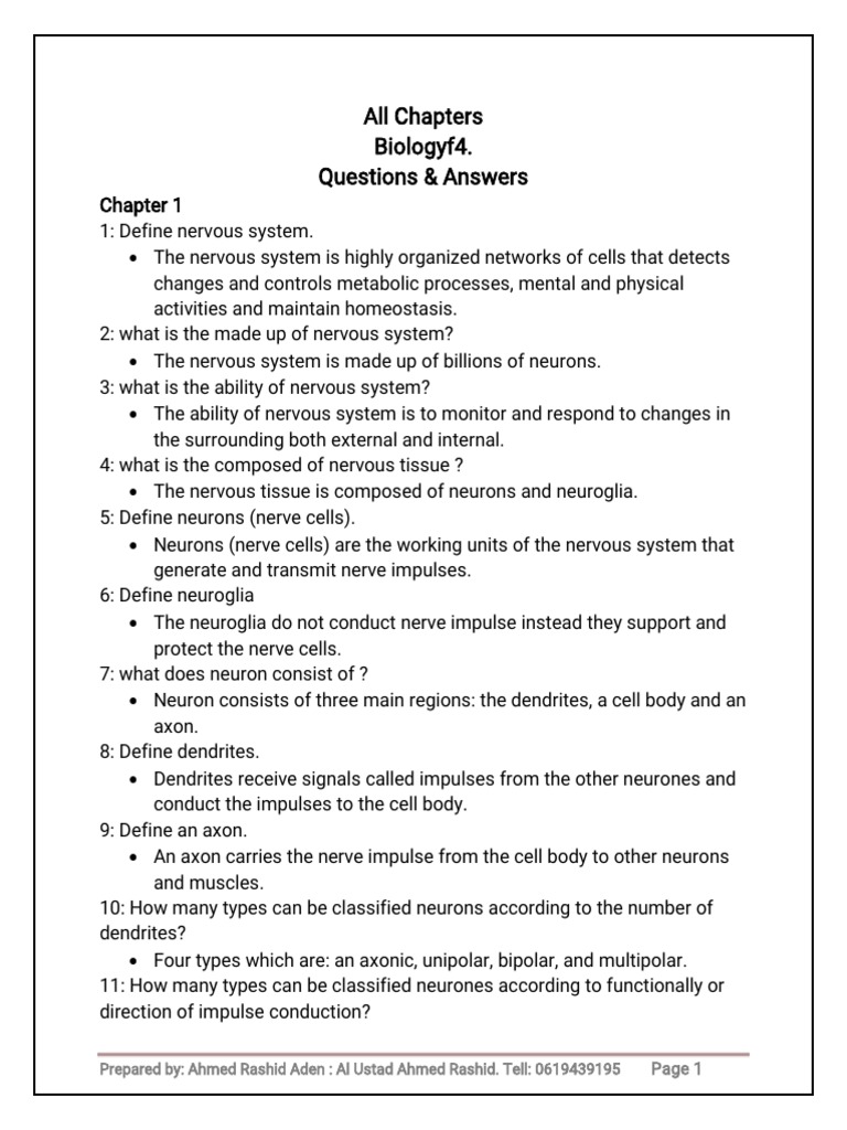 Biology All Chapters Concept Answers | PDF