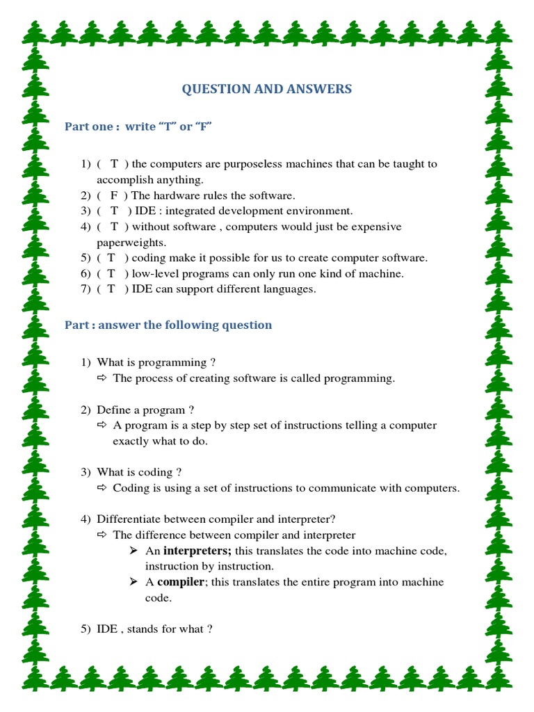 Questions and Answers. Lesson 1, Unit 3 | PDF