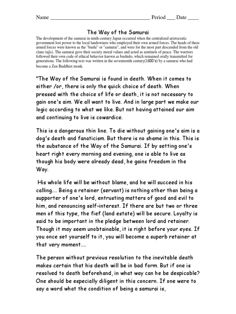 The Way of The Samurai | PDF | Bushido | Samurai