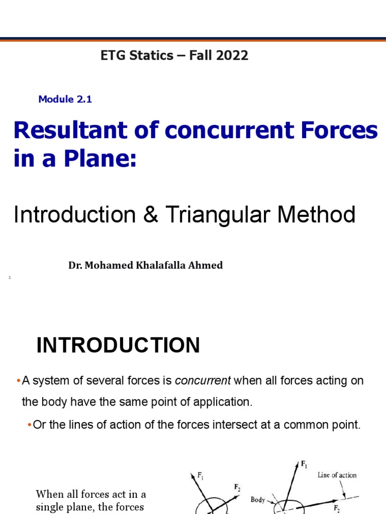 2-1 Resultant of Concurrent Forces - Triangular Method | PDF ...