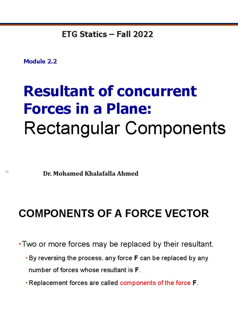 2-2 Resultant of Concurrent Forces - Rectangular Method | PDF ...