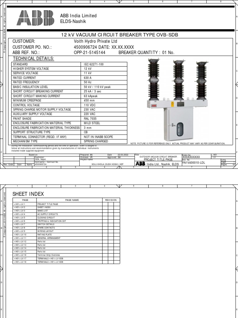 12kV VCB-ABB India PVT LTD | PDF | Insulator (Electricity) | Switch