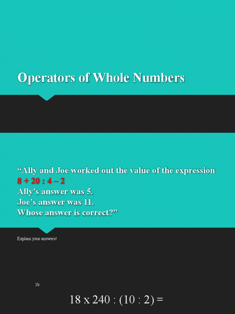 Operators of Whole Numbers | PDF Operators of Whole Numbers | PDF
