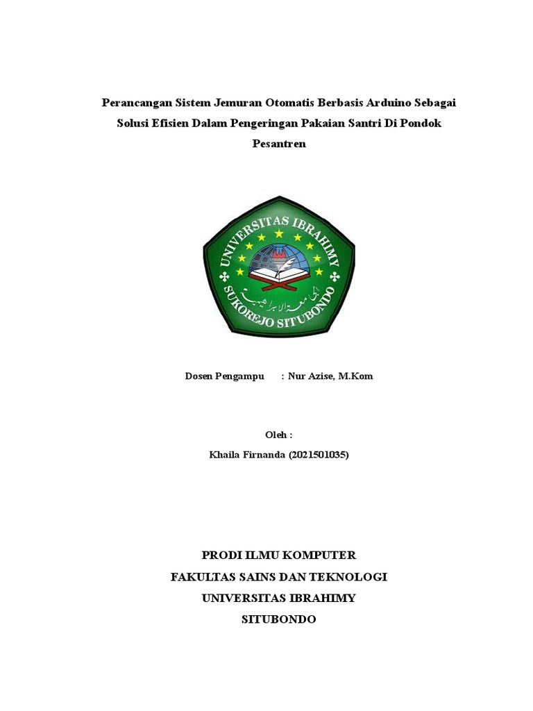 Sistem Jemuran Otomatis Berbasis Microkontroller Arduino | PDF | Komputer