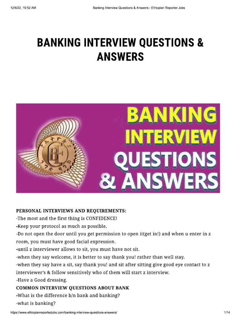 Commercial Bank of Ethiopia Questions and Answers | PDF