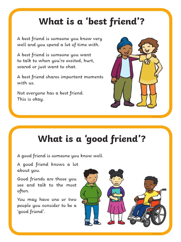 Types of Friendship Description Cards | PDF