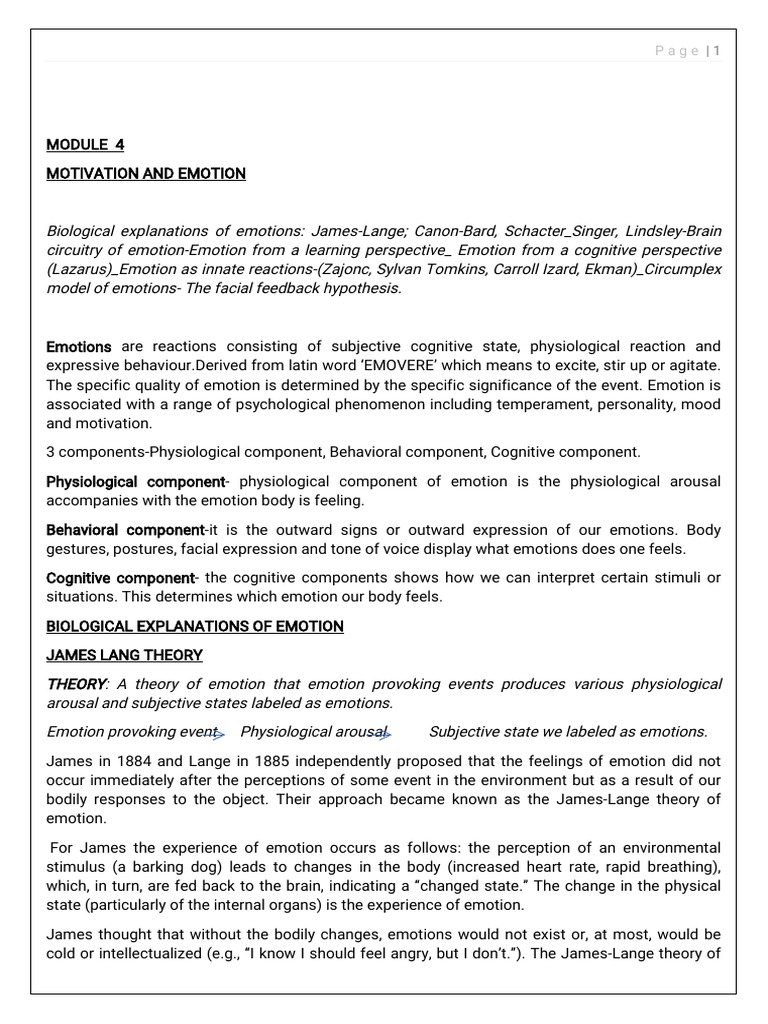 Module 4 - Motivation and Emotion | PDF