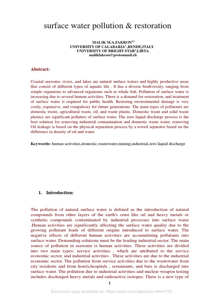 SSRN Id4444153 | PDF | Water Pollution | Sewage Treatment