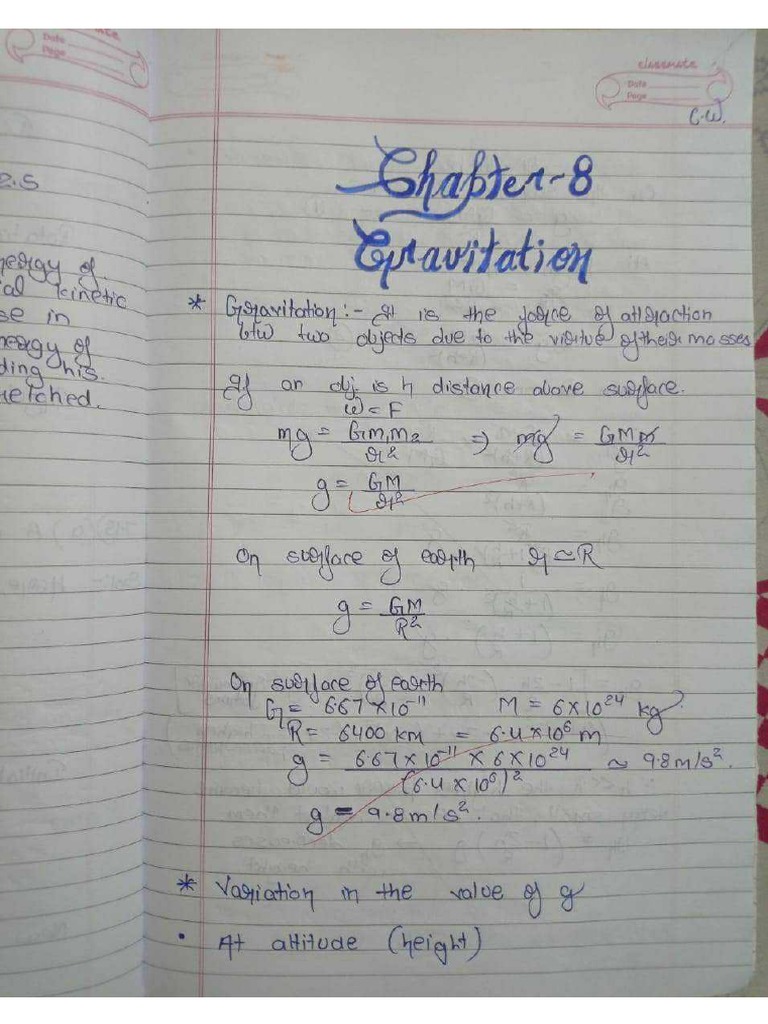 Upendra Sir Gravitaion Notes | PDF