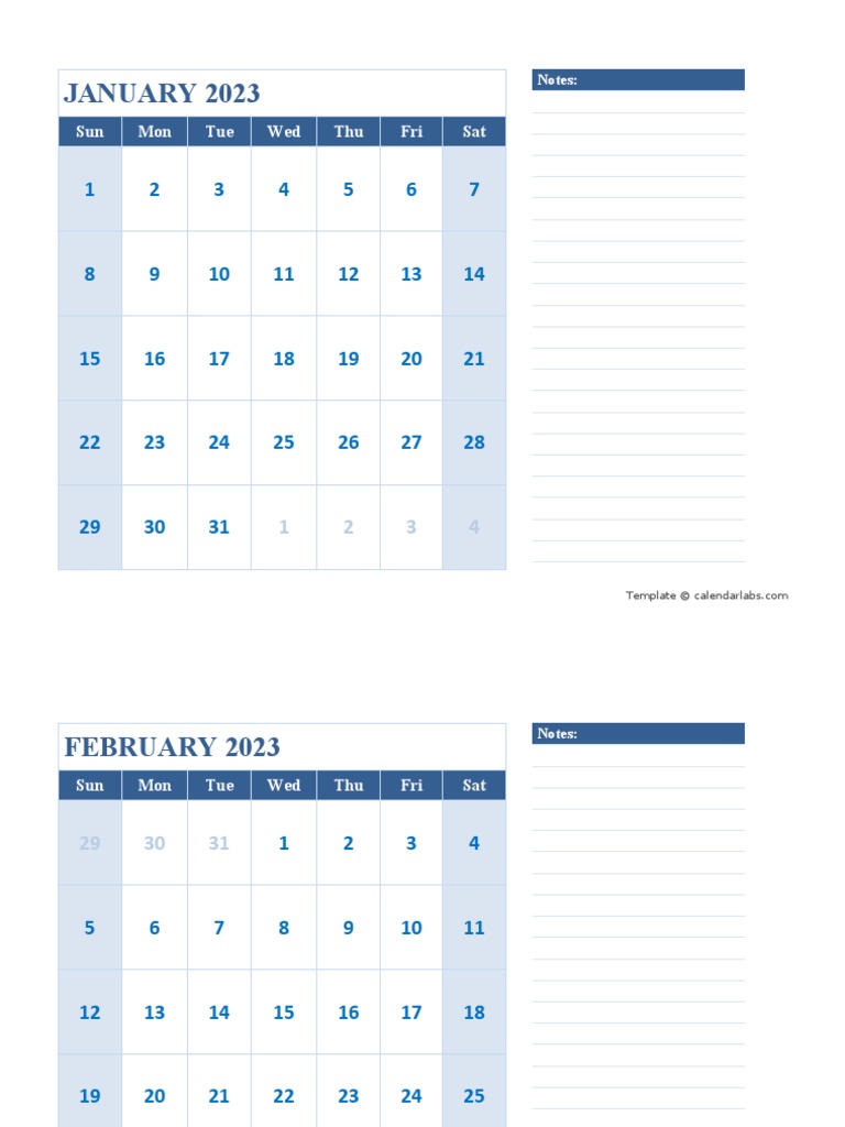 2023 Blank Printable Calendar 03 | PDF