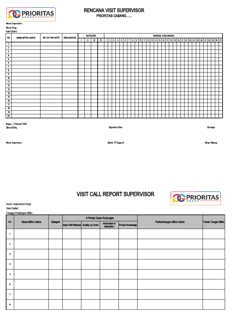 Form Aktivitas SPV | PDF