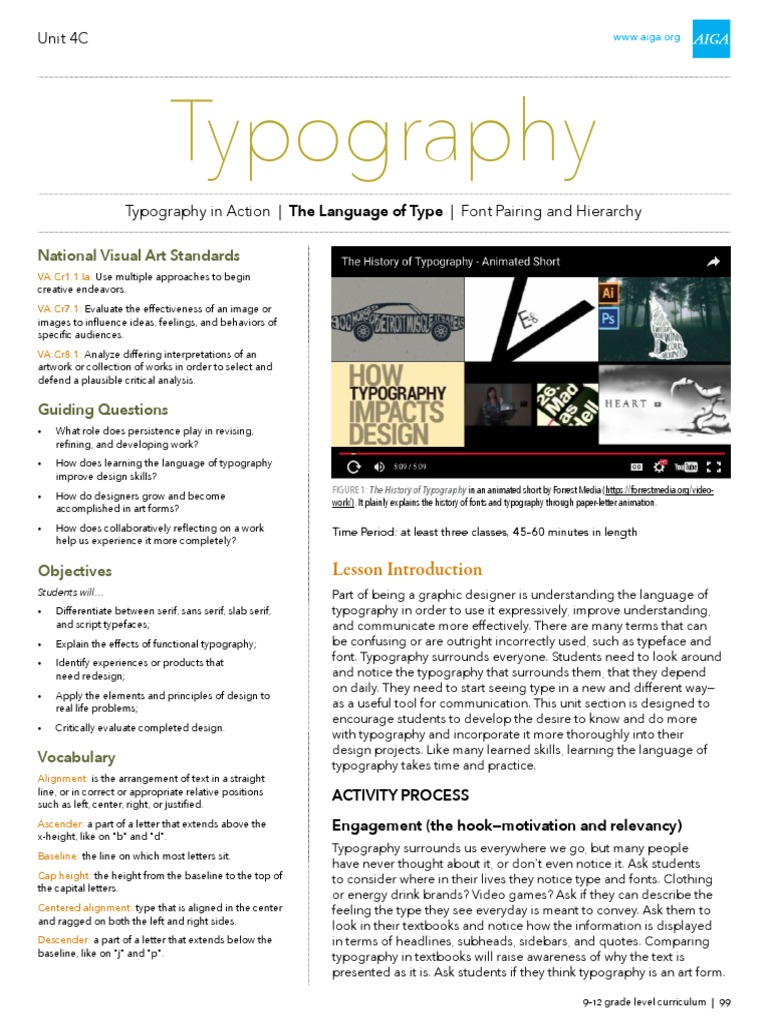 4C Typography TheLanguageOfType | PDF | Typefaces | Typography