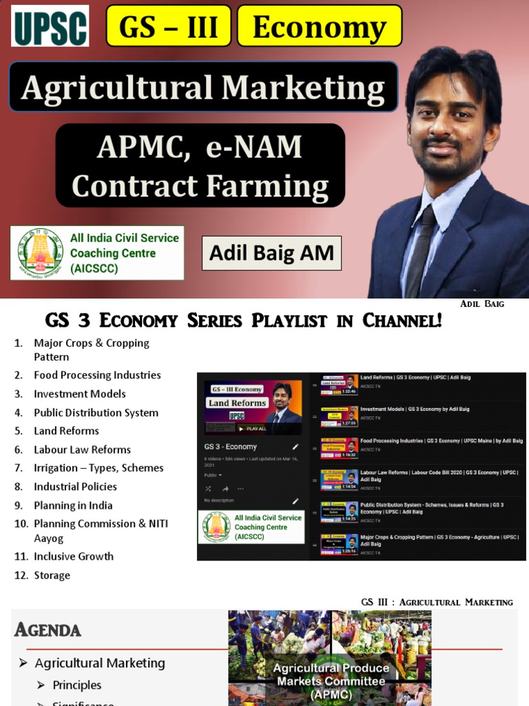 Agricultural Marketing GS 3 Adil | PDF | Agriculture | Market (Economics)
