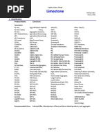 Limestone Material Safety Data Sheet (MSDS) : Manufacturer'S Contact Information | PDF ...