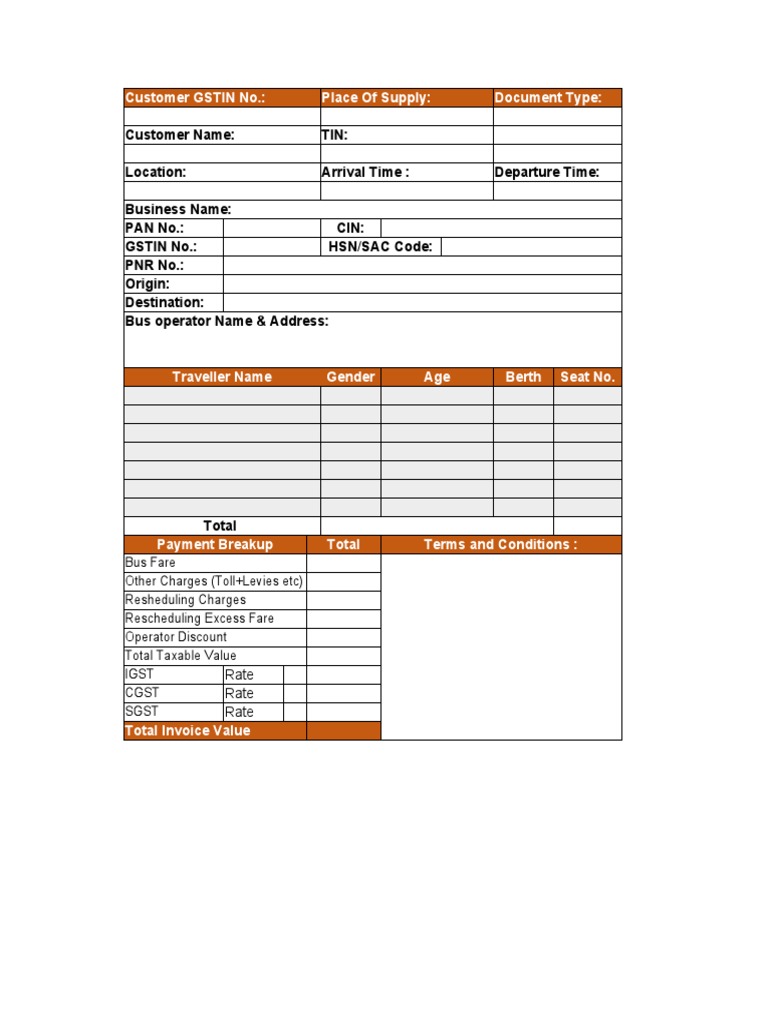 Bus Ticket Format in Excel | PDF | Finance & Money Management | Business