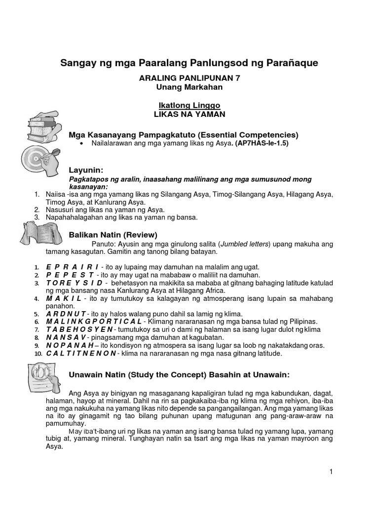 AP Grade7 Quarter1 Module3 Week3 | PDF