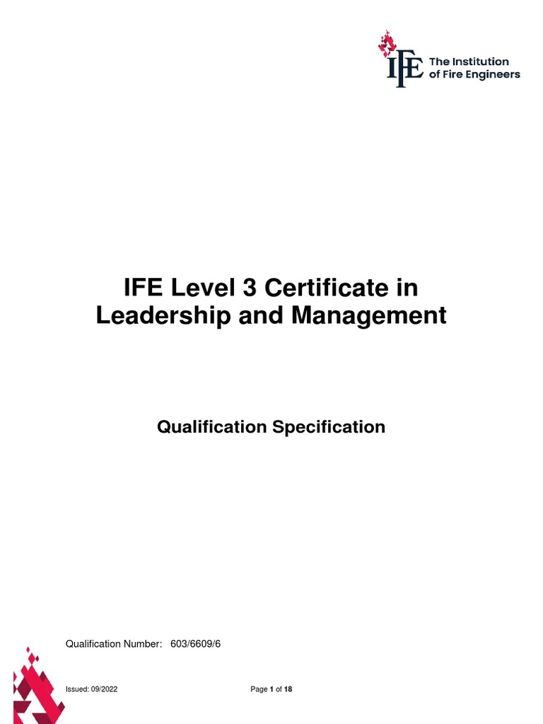 148 IFE Level 3 Certificate in Leadership and Management | Download Free PDF | Occupational ...