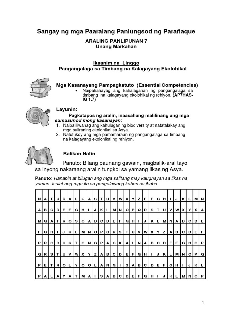 AP Grade7 Quarter1 Module6 Week6 | PDF
