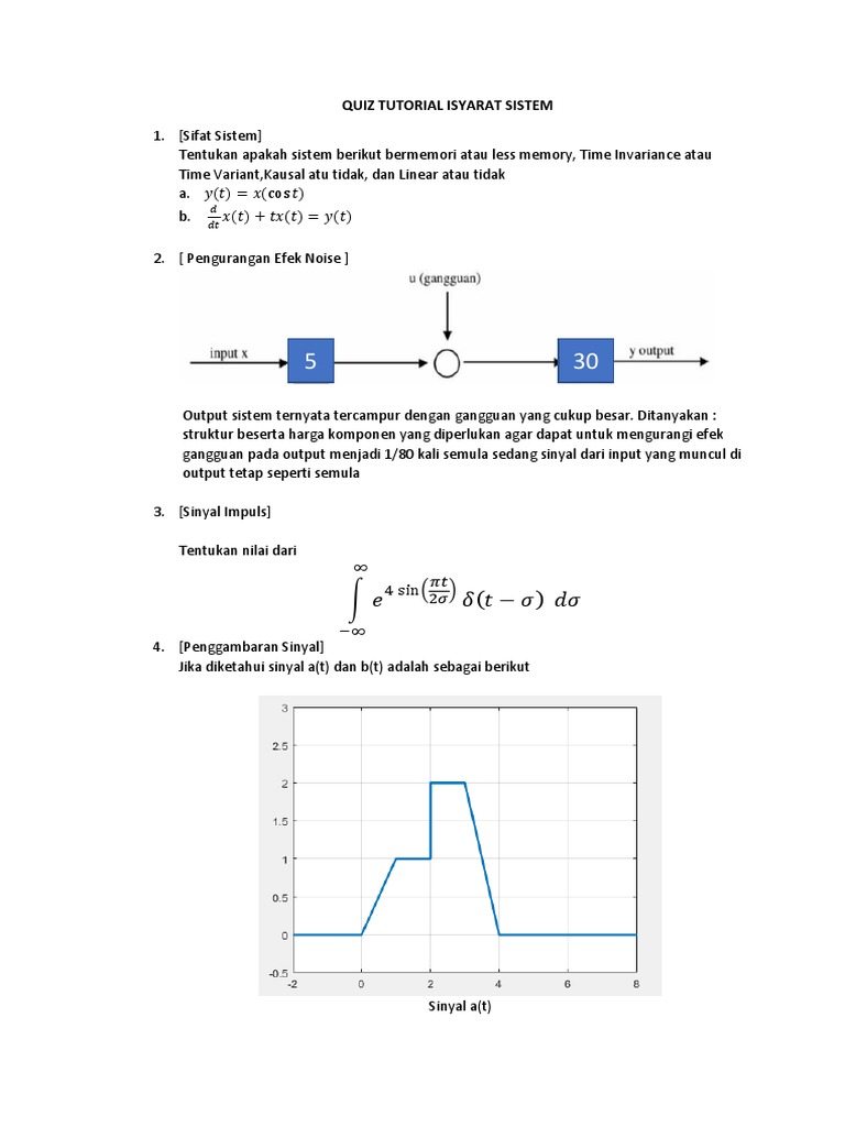 Quiz + Kunci Jawaban Signal and Systems (Isyarat Dan Sistem) | PDF