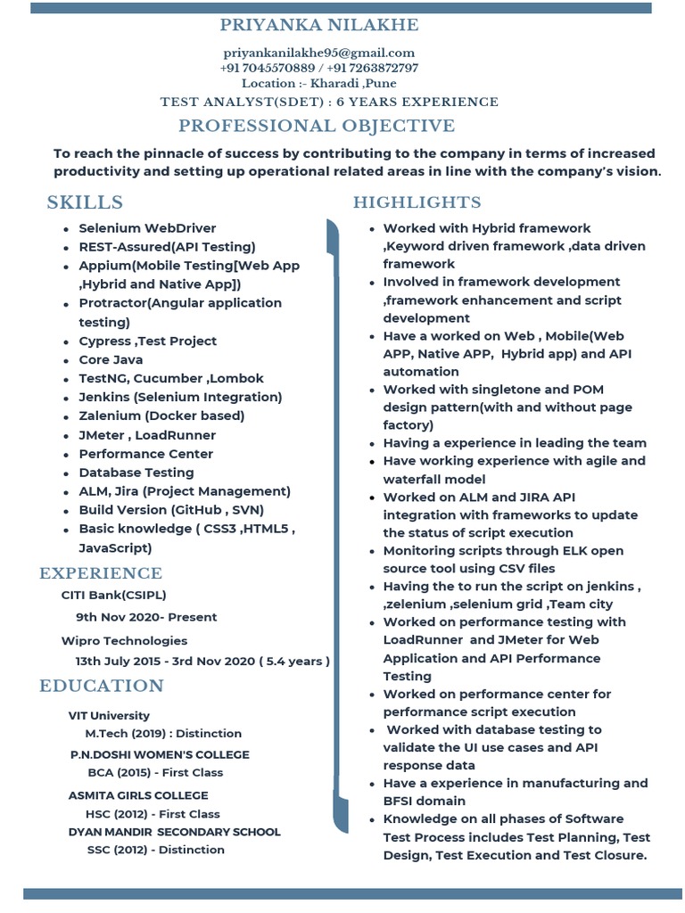 SDET Skills and Experience Overview | PDF | Selenium (Software) | Web Application