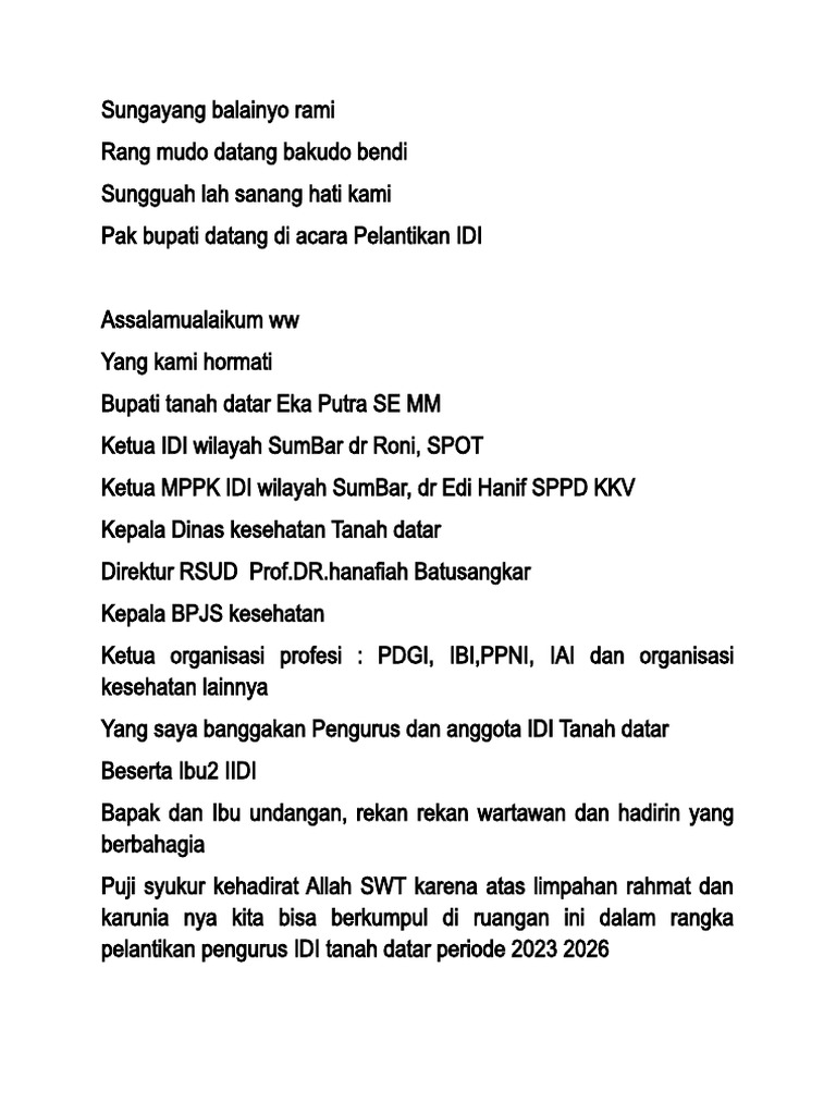 SAMBUTAN | PDF | Gaya Hidup