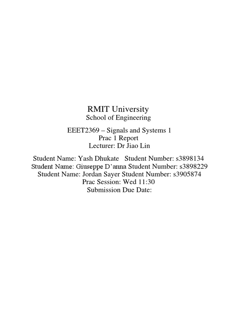 Signals and Systems Lab 1 | PDF | Spreadsheet | Microsoft Excel