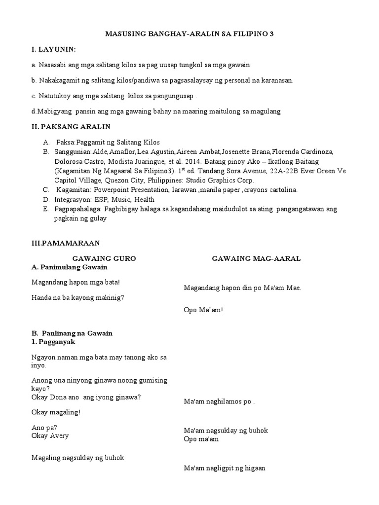 Arisss Final DLP in Filipino 3 Pandiwa | PDF