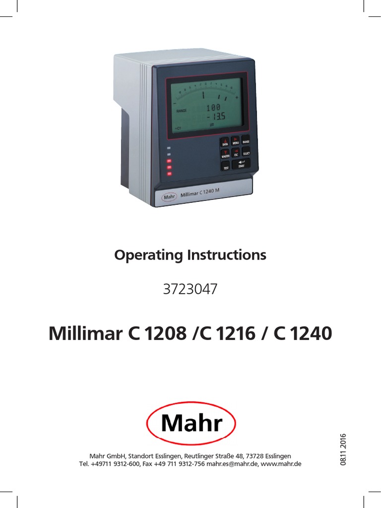 Millimar C1240M en | PDF | Power Supply | Engineering Tolerance
