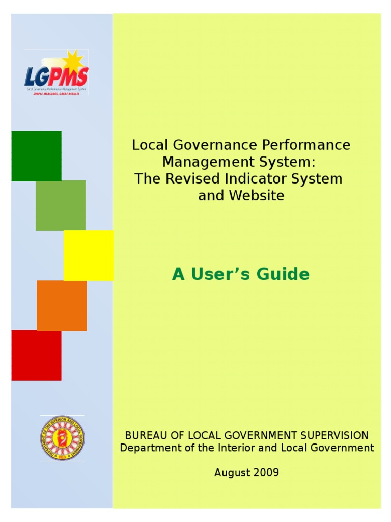 LGPMS User Guide Version 2 | PDF | Governance | Benchmarking