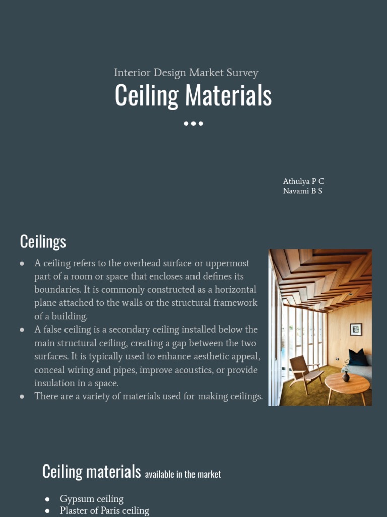 Ceiling Materials in Interior Design | PDF